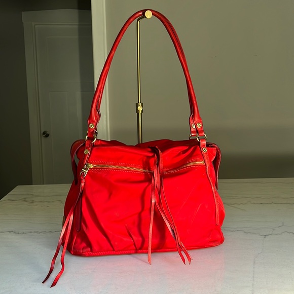 MZ Wallace | Bags | Mz Wallace Red Nylon Leather Multi Pockets Bag ...